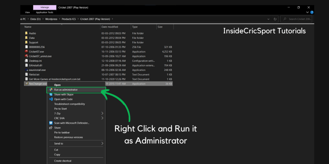 How to Play Cricket 07 in Full Screen | Step by Step Guide
